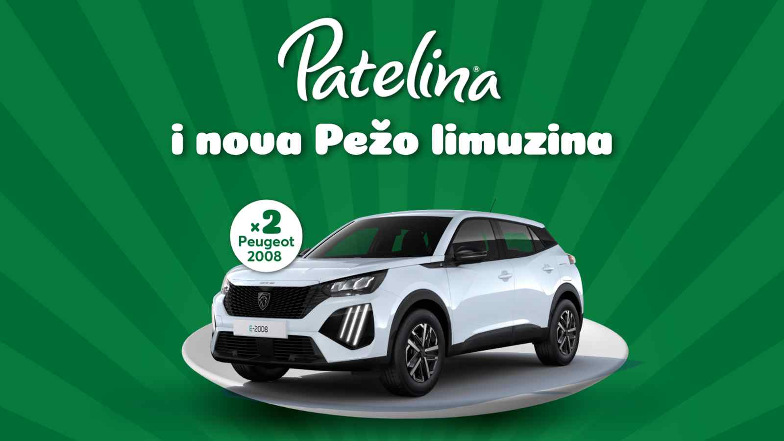 Patelina nagradna igra 2025 za 2 automobila PEUGEOT 2008