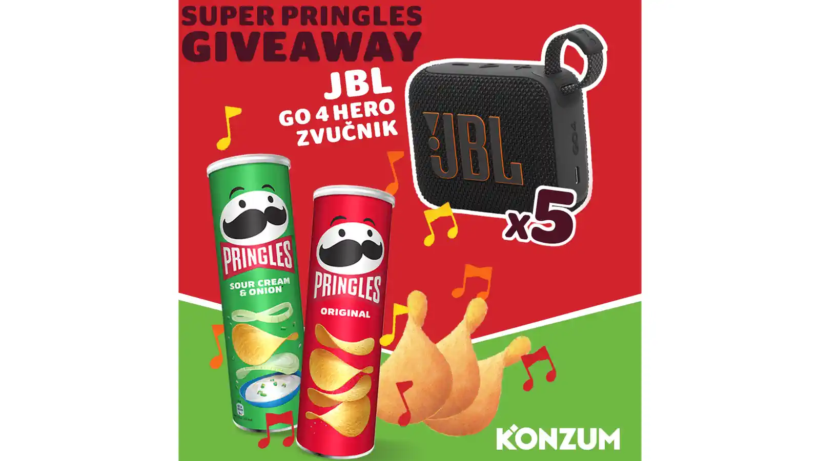 Pringles Giveaway na Facebooku za JBL zvučnike Go 4 Hero